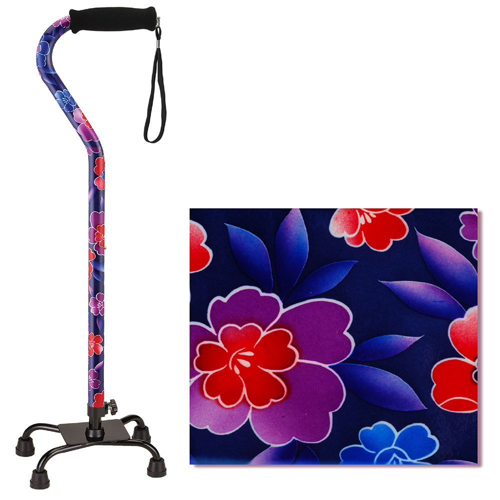 Quad Cane Small Base With Offset Wt. Cap 250lbs (Height Range 4'11 to ...